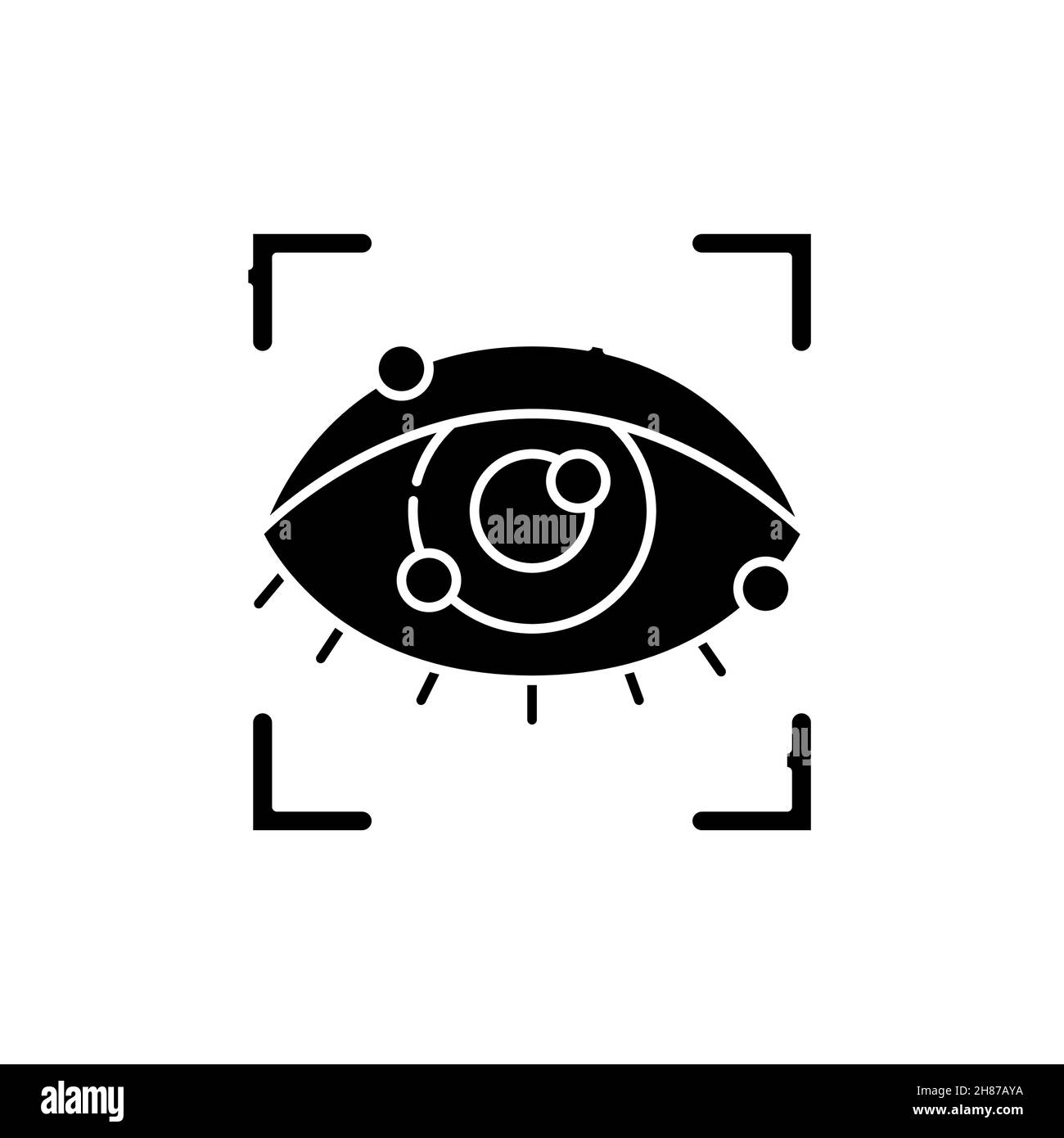 Eye scan olor line icon. ID and verifying person. Pictogram for web ...