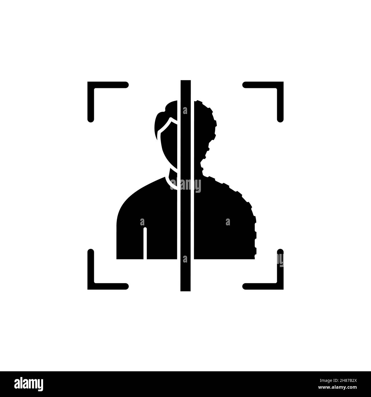 Man identification olor line icon. ID and verifying person. Pictogram ...