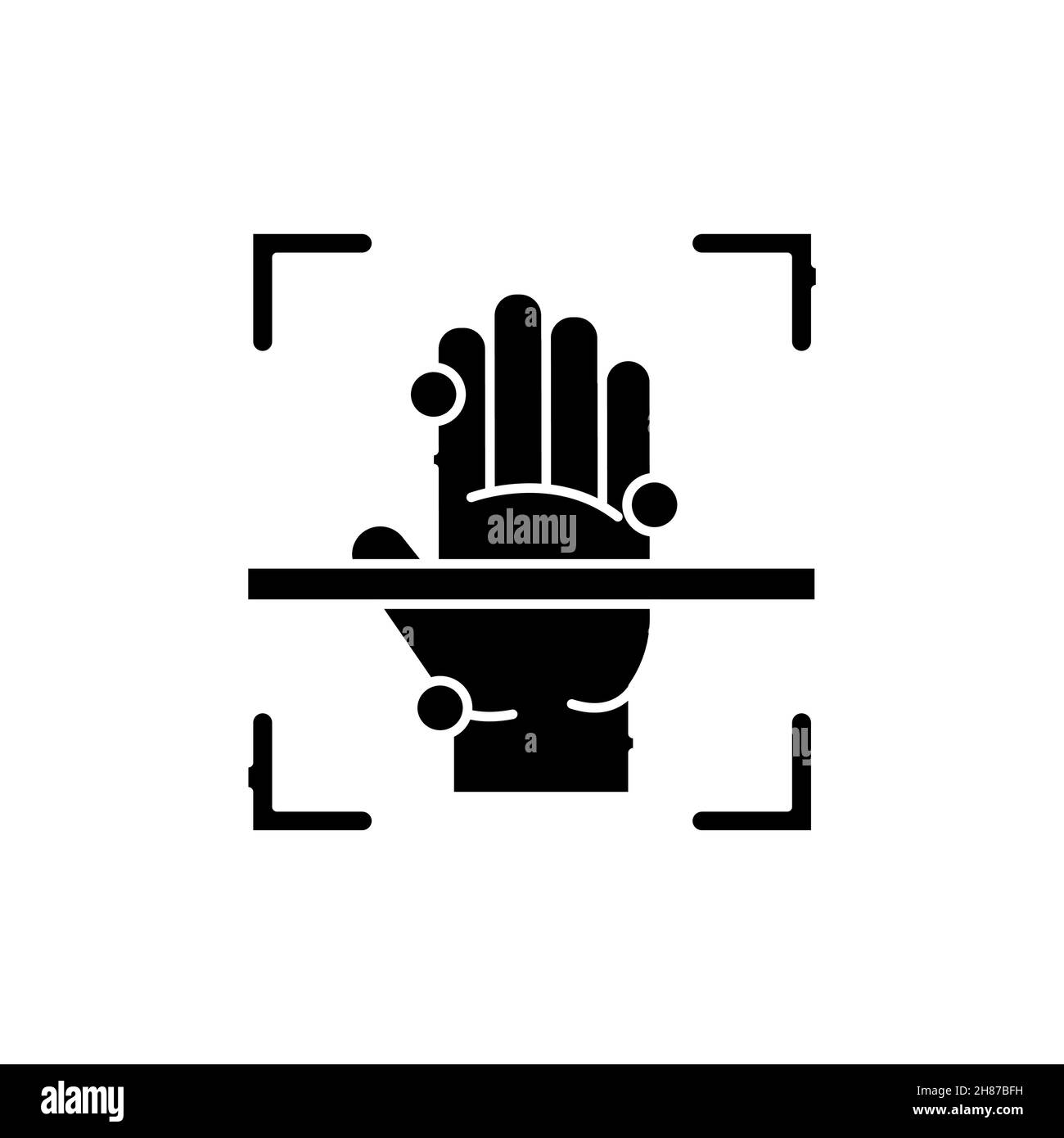 Hand scan olor line icon. ID and verifying person. Pictogram for web ...