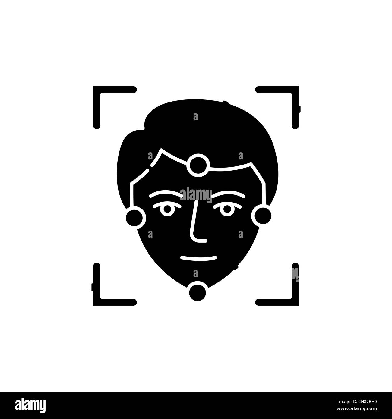 Face identification olor line icon. ID and verifying person. Pictogram ...