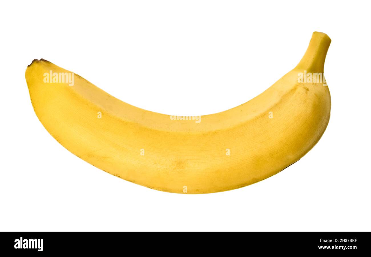 Single banana isolated on a white background Stock Photo - Alamy