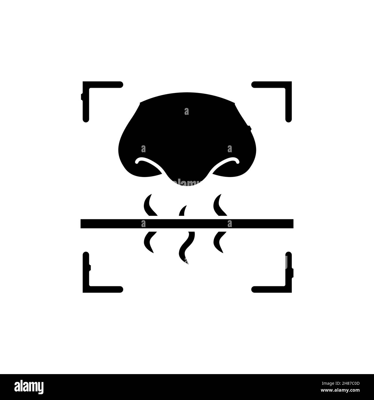 Smell identification olor line icon. ID and verifying person. Pictogram ...