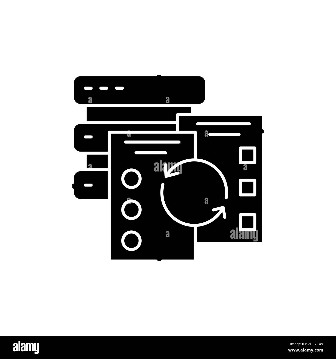 Data verification olor line icon. ID and verifying person. Pictogram ...