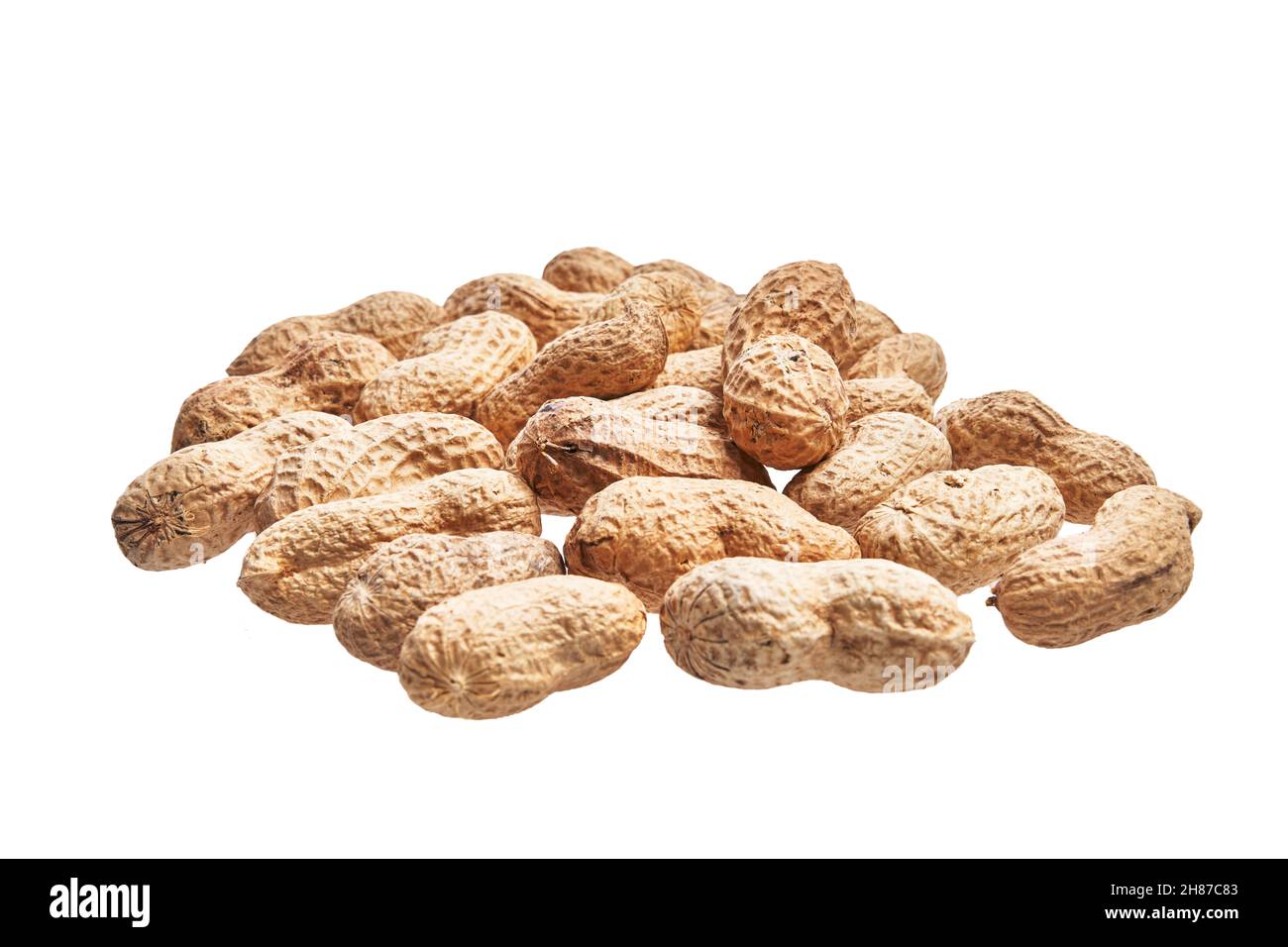 Bunch of peanuts with shell isolated on a white background Stock Photo ...
