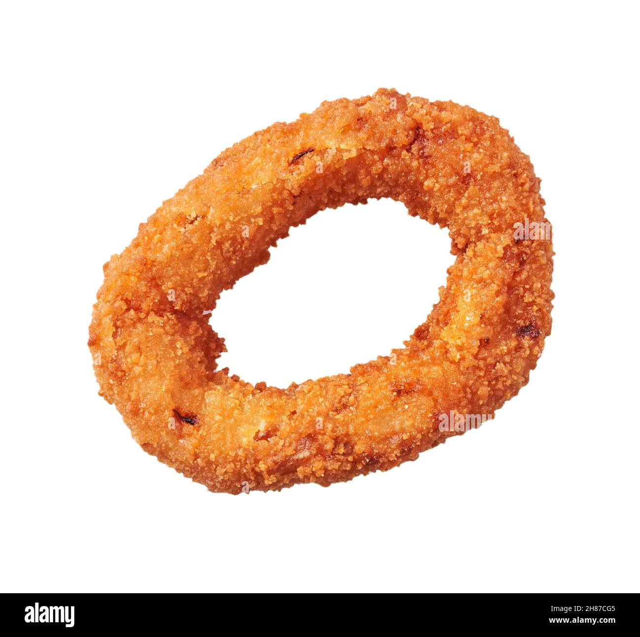 SIngle breaded onion ring isolated on a white background Stock Photo ...