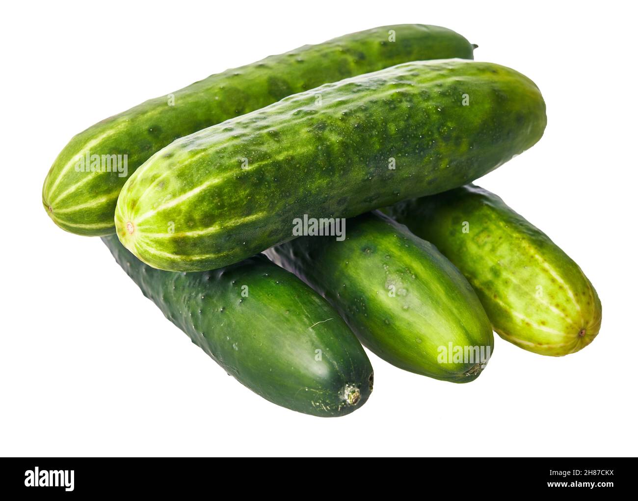 Bunch of cucumbers isolated on a white background Stock Photo - Alamy