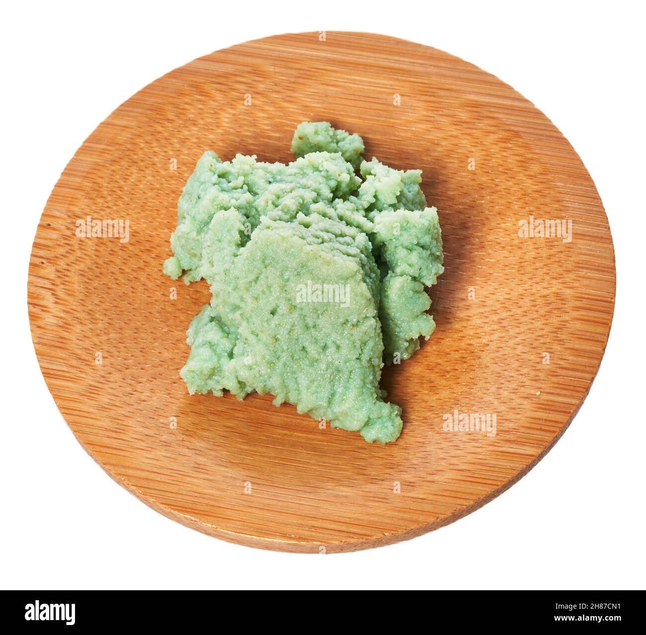 Plate of wasabi isolated on white background Stock Photo - Alamy