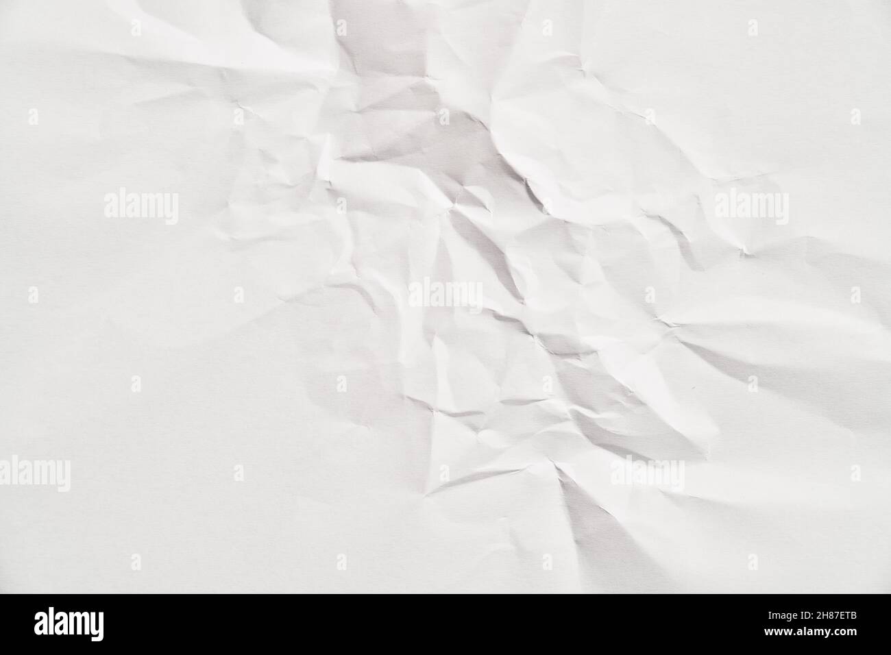 White crumpled paper texture with wrinkles. Damaged and torn sheet ...