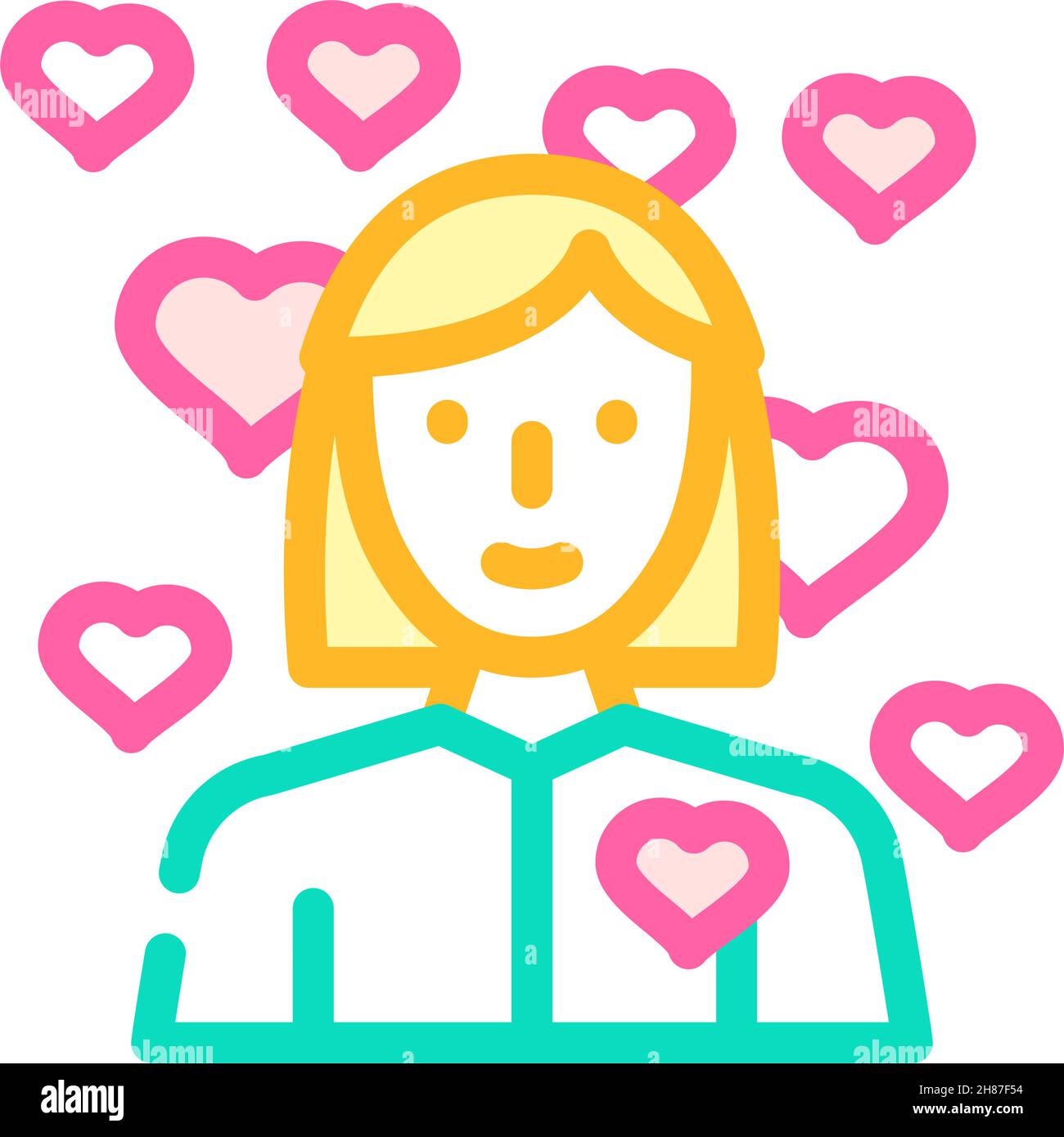 girl in love color icon vector illustration Stock Vector Image & Art ...