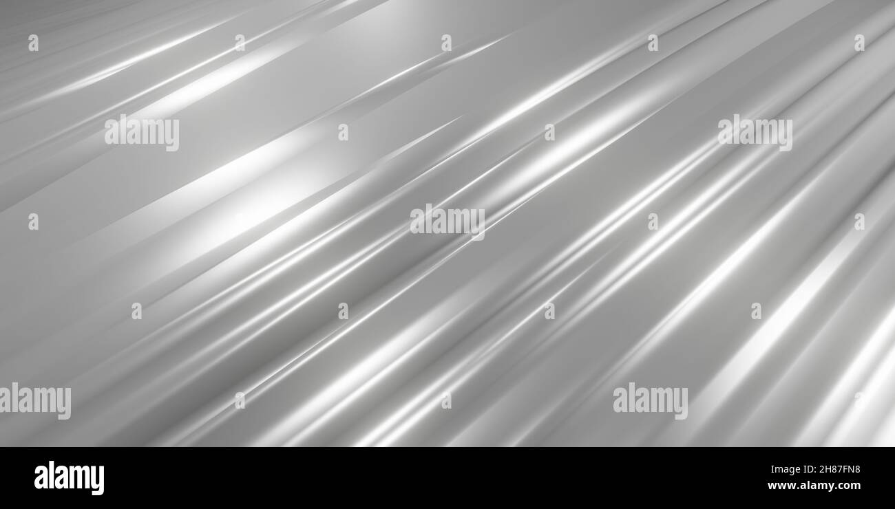 Shiny and glossy grey silk, velvet or fabric surface with ripples and ...