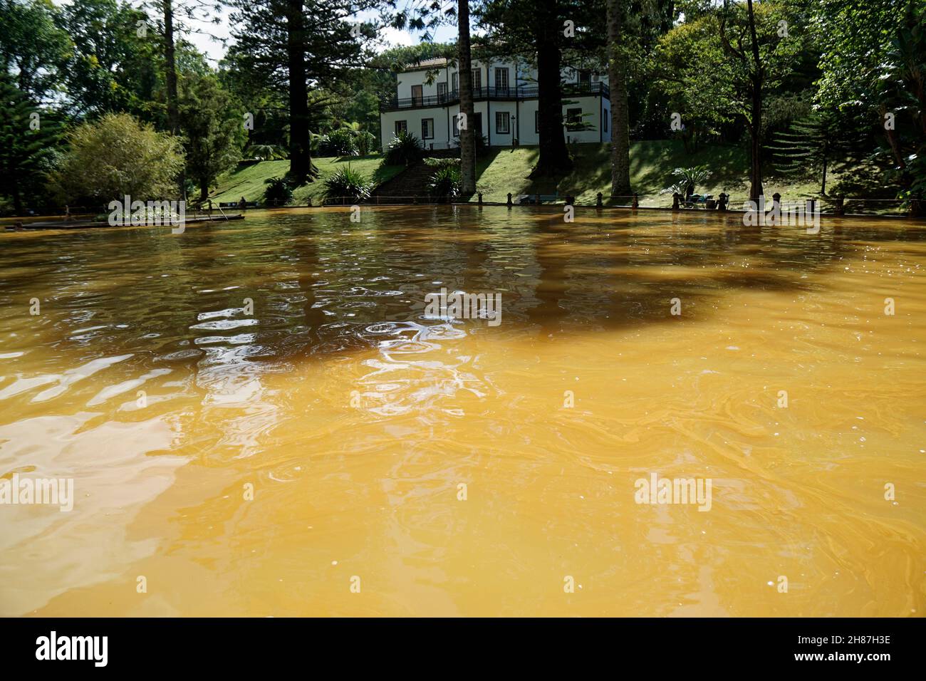 thermal bath in furnas on the azores islands Stock Photo - Alamy