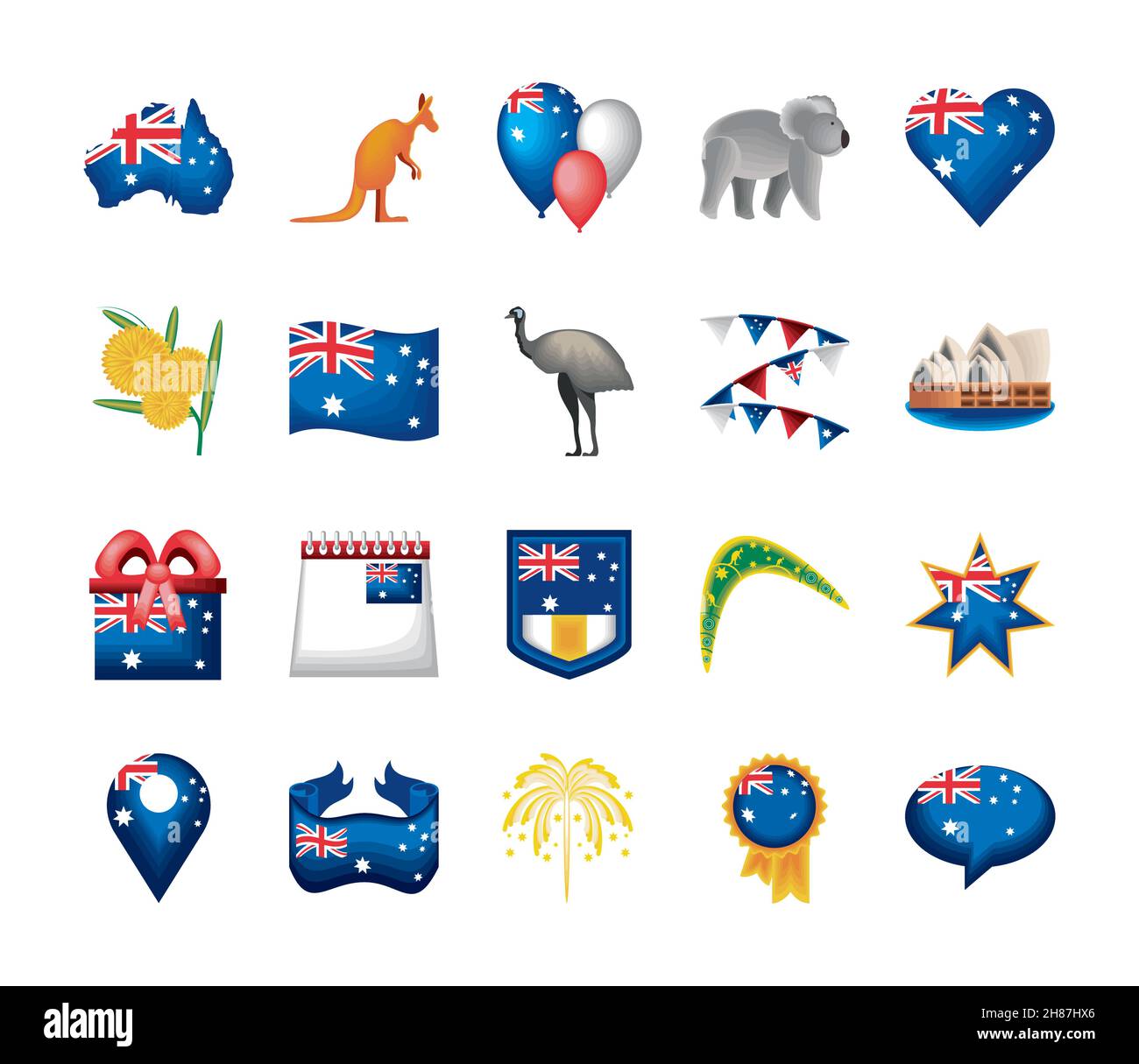 Map of australia koala icons hi-res stock photography and images - Alamy