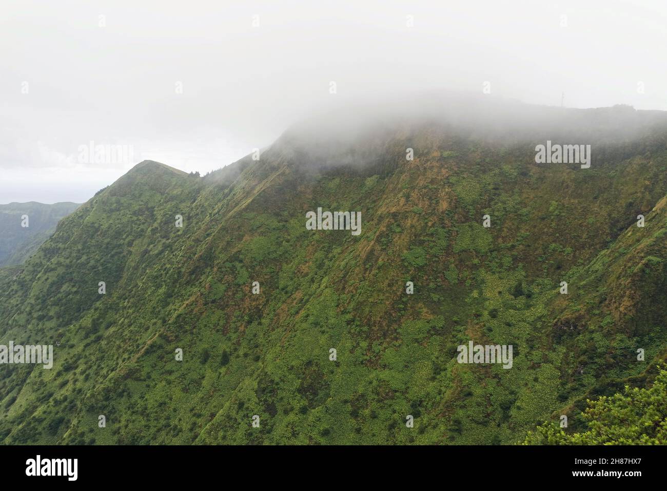 scenic azores mountains in the morning dust Stock Photo - Alamy