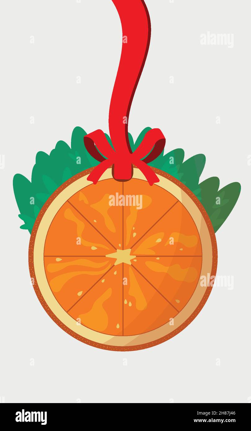 Orange slice decoration Stock Vector Images - Alamy