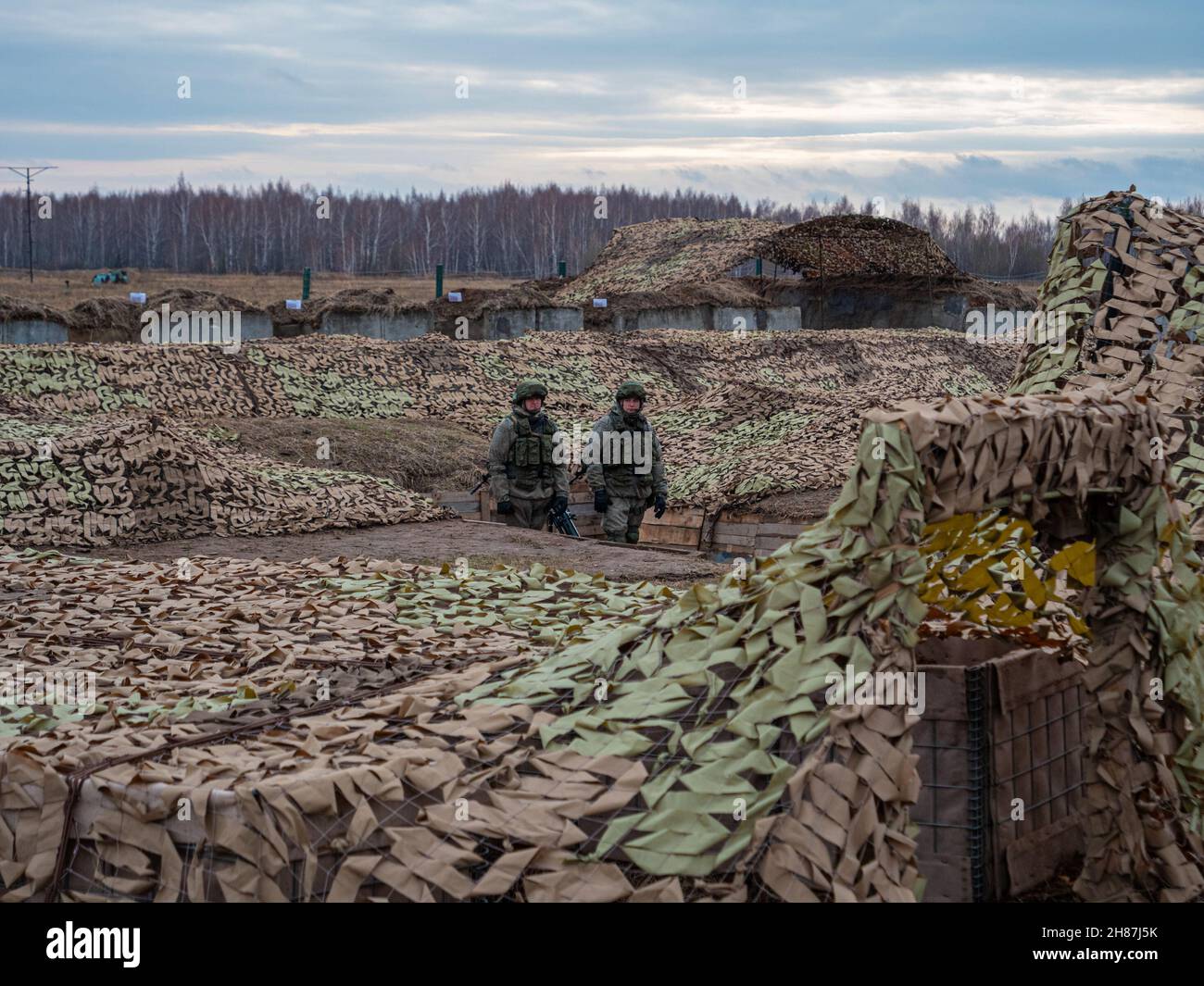 Kazan, Russia. 08 November 2021. Army exercises. Russian army soldiers ...