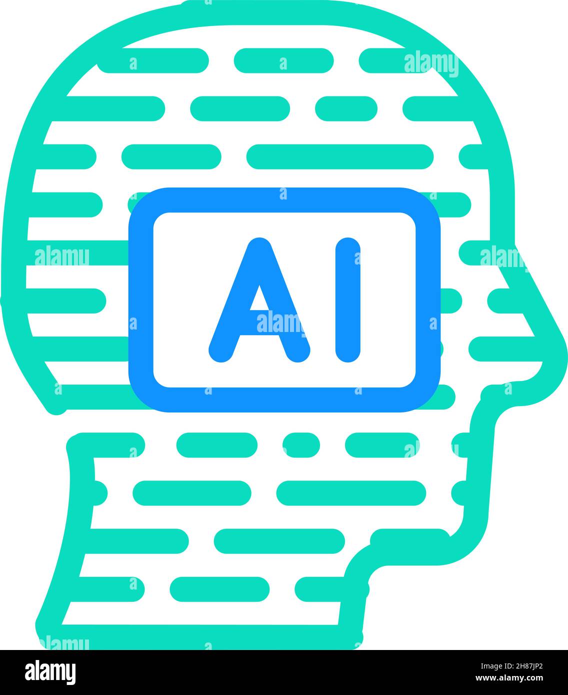 ai artificial intelligent financial technology color icon vector ...