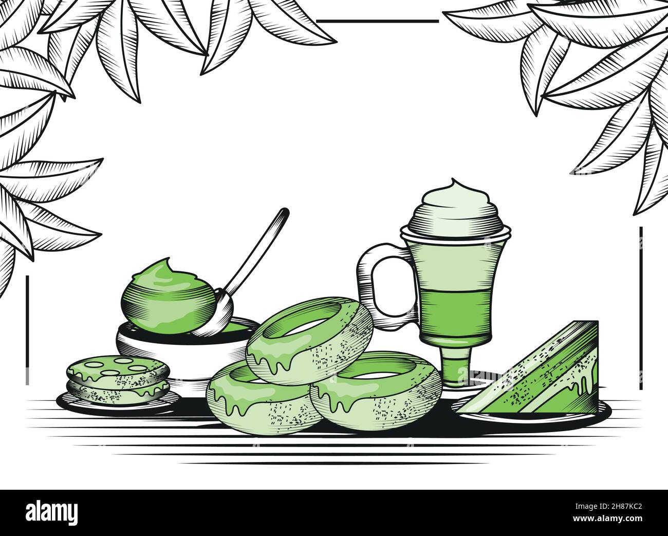 Matcha meal Stock Vector Images - Alamy