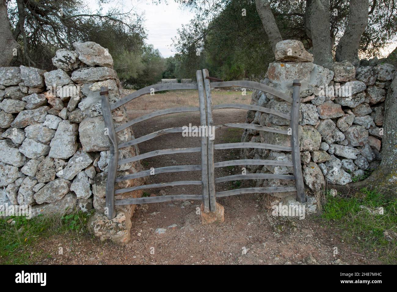 Typical minorcan wooden gate hi-res stock photography and images - Alamy