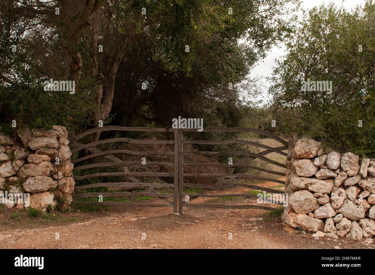 Typical minorcan wooden gate hi-res stock photography and images - Alamy
