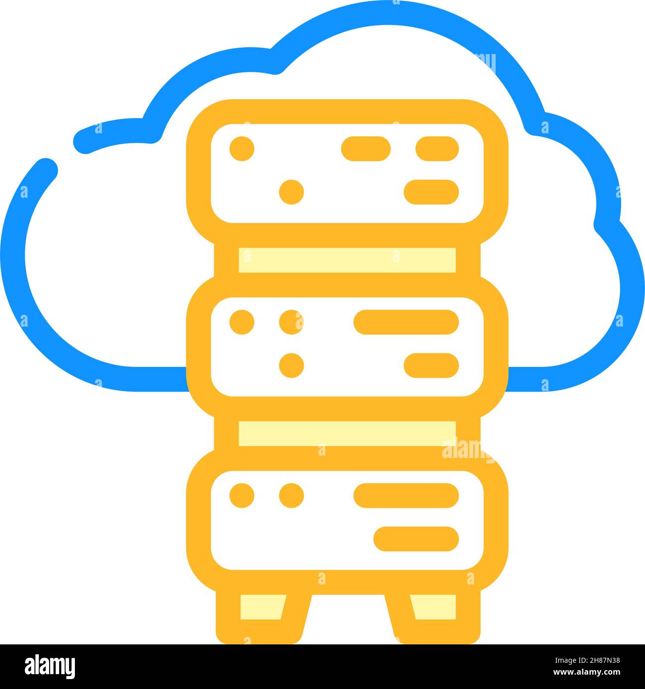 saas software and data center color icon vector illustration Stock ...