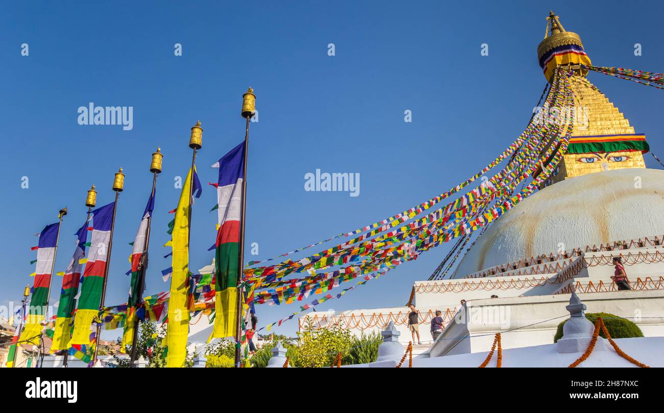 Prayer flag pole hi-res stock photography and images - Alamy