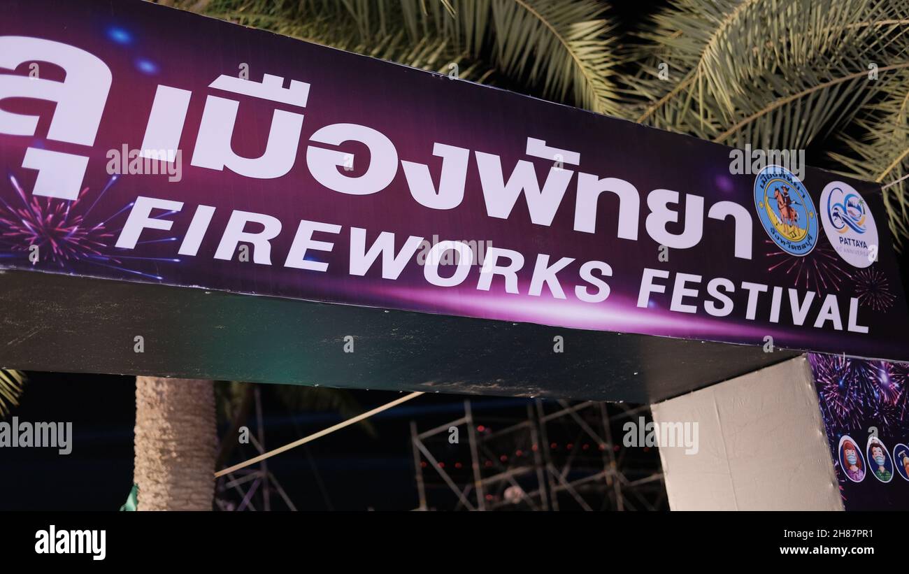Sign Billboard Pattaya Fireworks Festival 2021 on Friday 26 of November ...