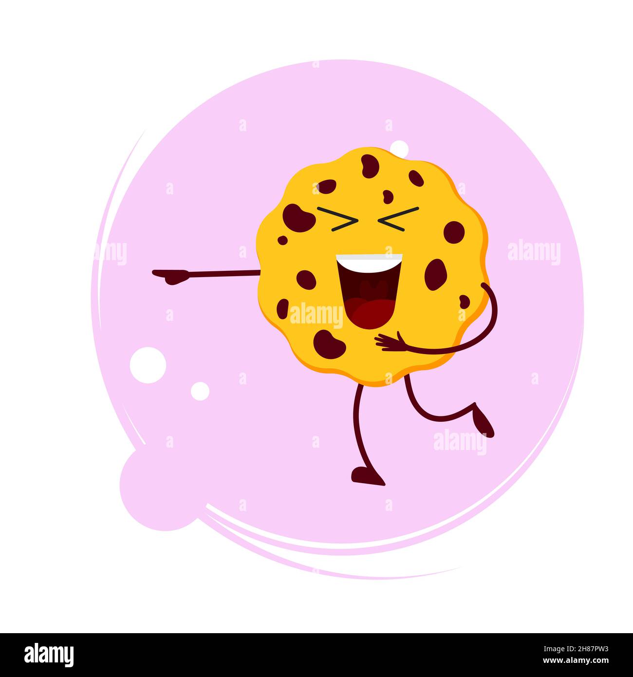 Smart cookies biscuit laughting and show with hand . Concept vector ...