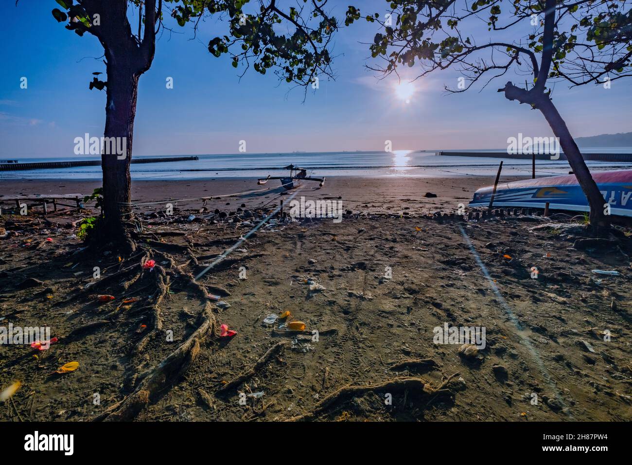 Turtle Bay beach located on the island of Java, Indonesia in the ...