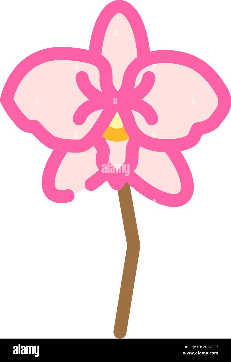 orchid aroma flower color icon vector illustration Stock Vector Image ...
