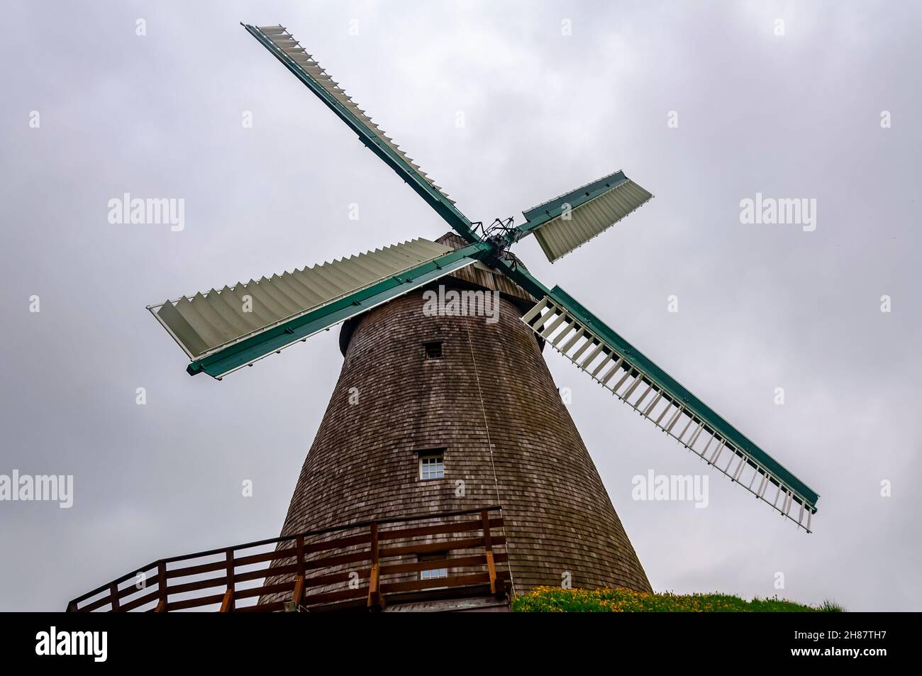 Traditional German windmill at Golf Club Herford e.V Stock Photo - Alamy
