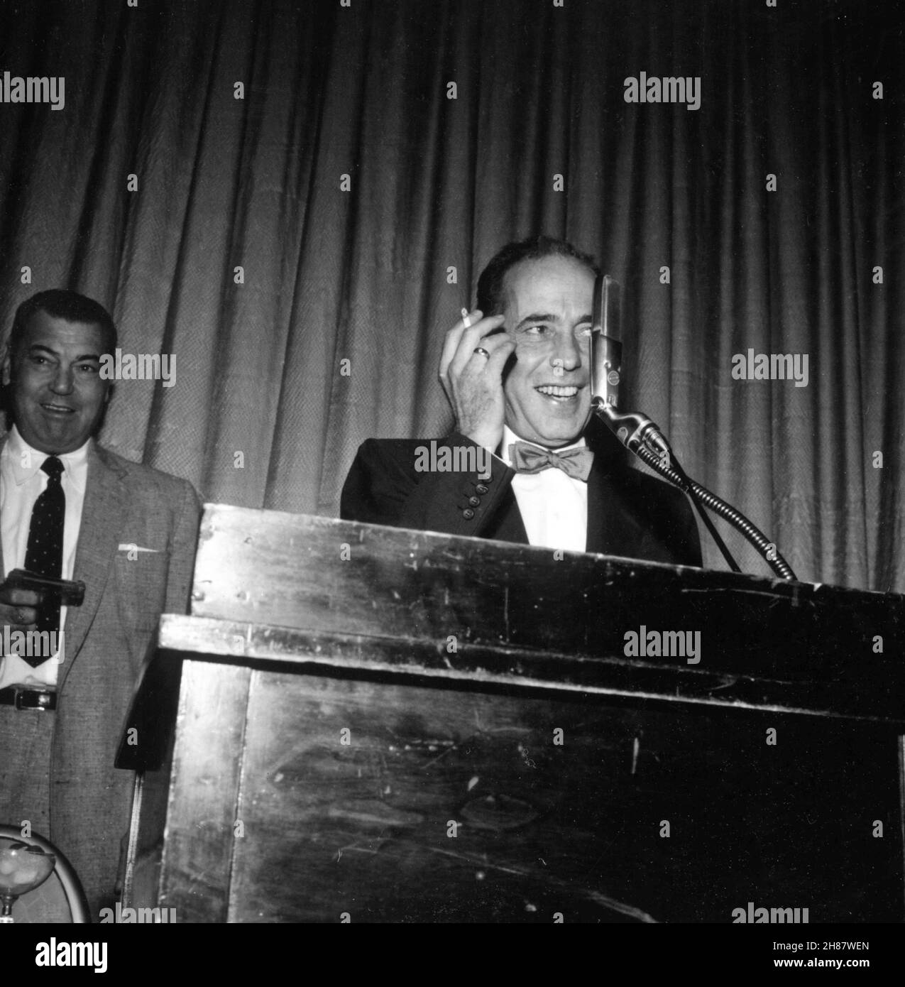 HUMPHREY BOGART candid photo with former boxer JACK DEMPSEY during his ...