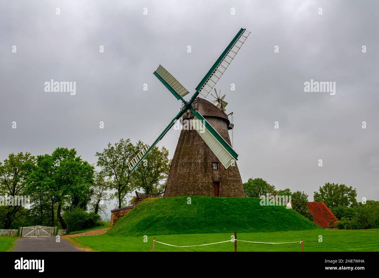 Traditional German windmill at Golf Club Herford e.V Stock Photo - Alamy
