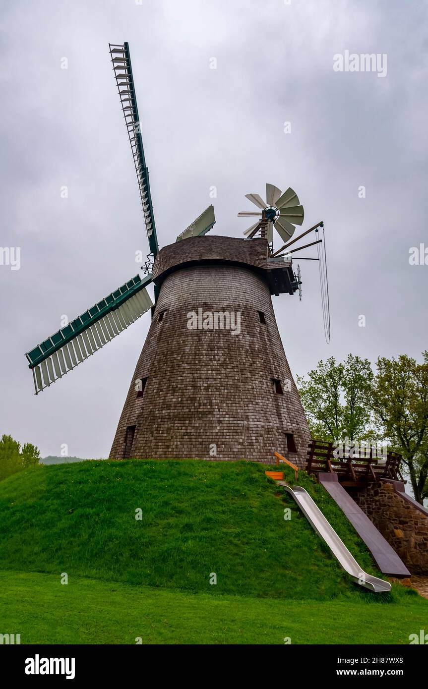 Traditional German windmill at Golf Club Herford e.V Stock Photo - Alamy