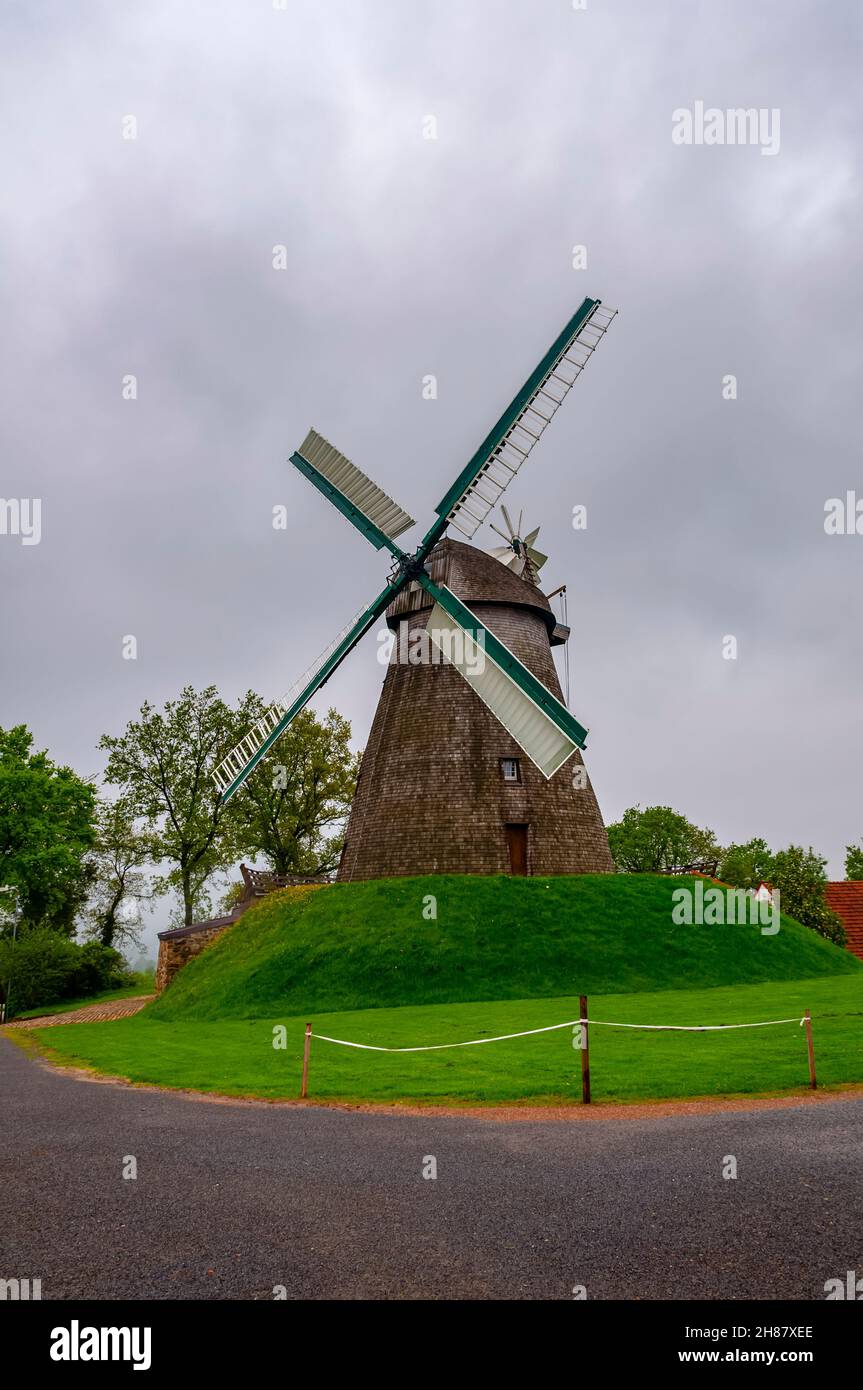 Traditional German windmill at Golf Club Herford e.V Stock Photo - Alamy
