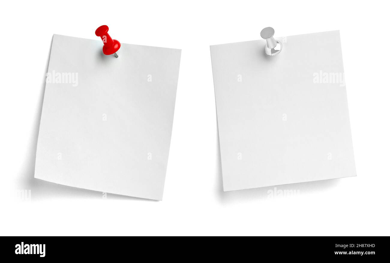 note paper push pin message red white black Stock Photo - Alamy