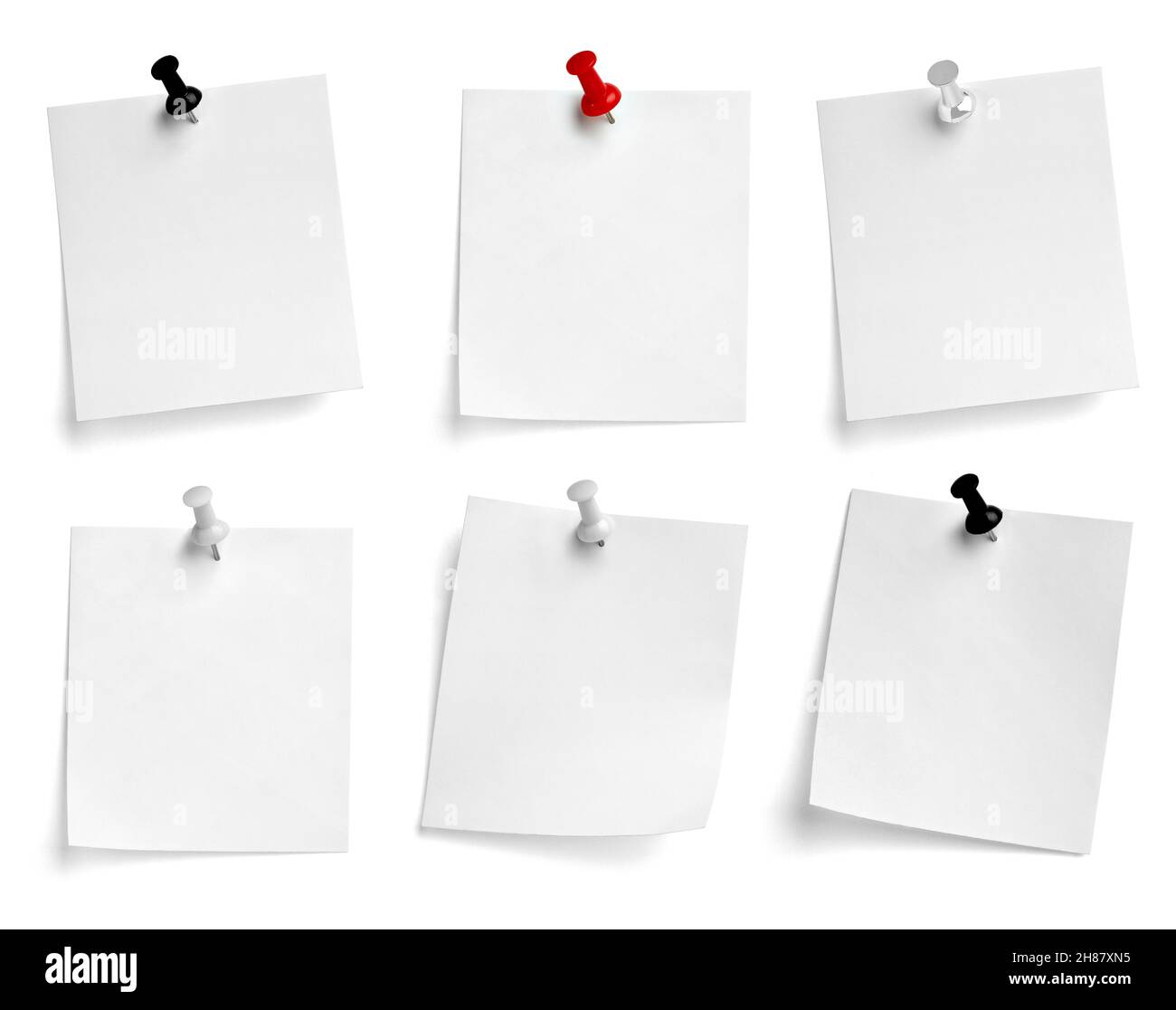 note paper push pin message red white black Stock Photo - Alamy