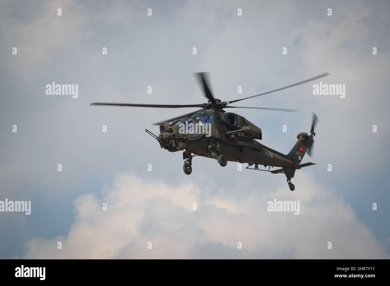 ANKARA, TURKEY - JUNE 26, 2021: Turkish Police Force Atak T-129 ...
