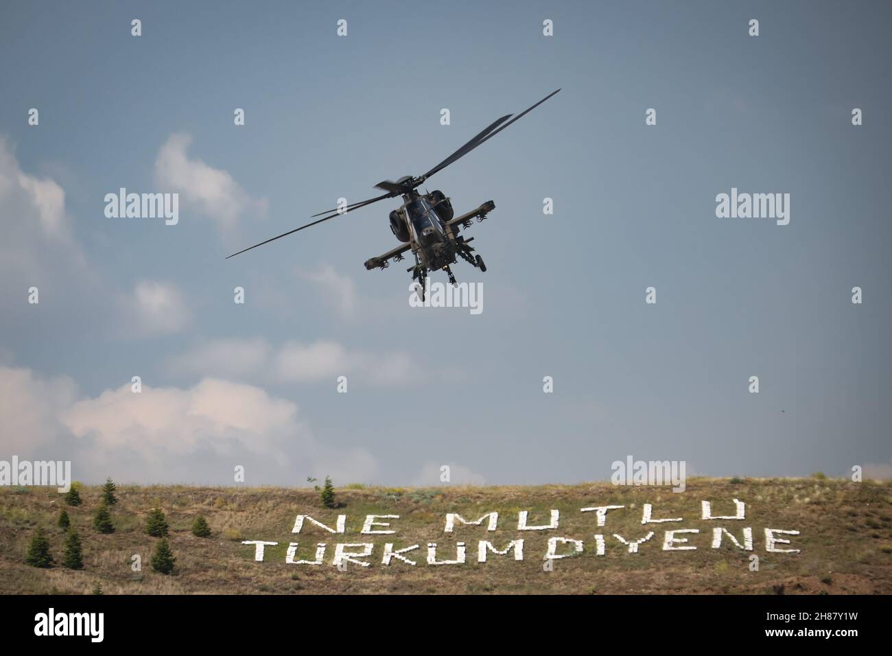 ANKARA, TURKEY - JUNE 26, 2021: Turkish Police Force Atak T-129 ...