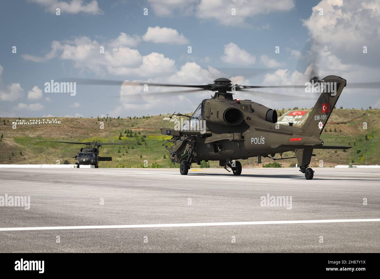 ANKARA, TURKEY - JUNE 26, 2021: Turkish Police Force Atak T-129 ...