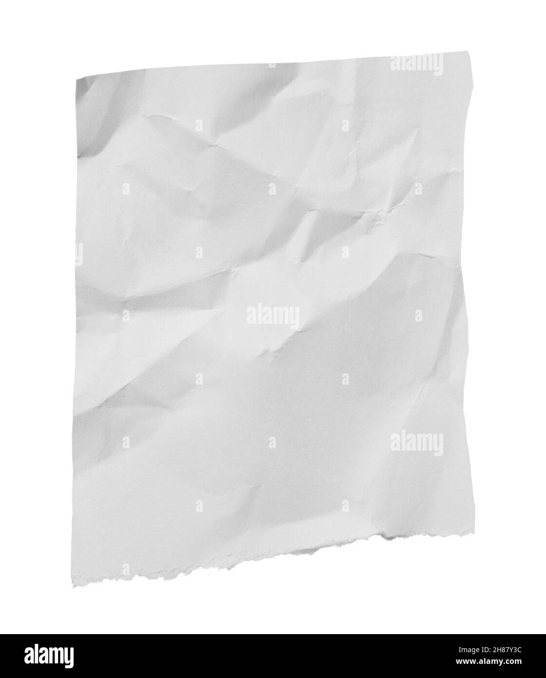 collection of white ripped pieces of paper on white background. each ...
