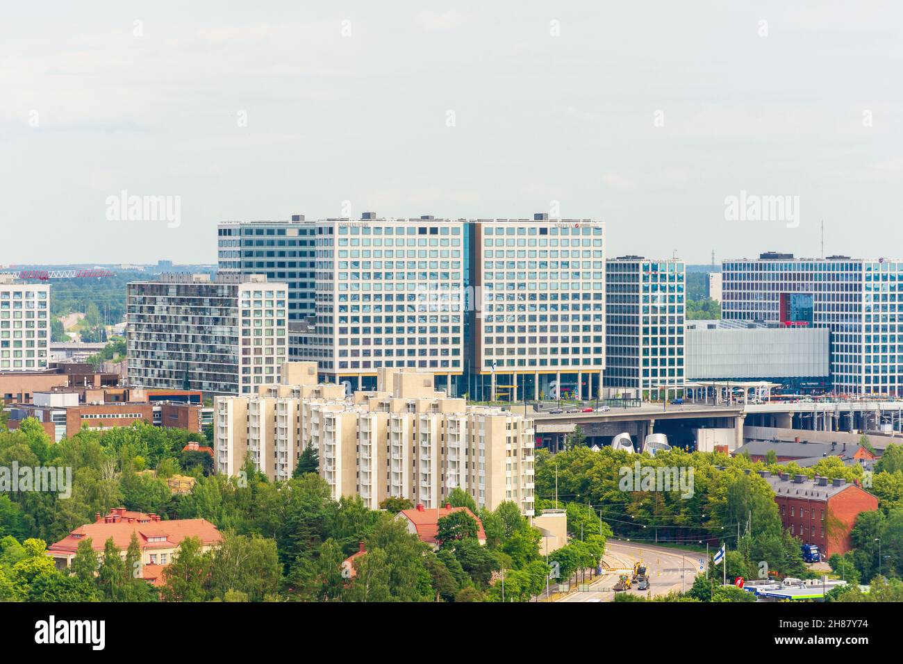 Mall of Tripla in Pasila Helsinki Finland seen from the Olympic Statium ...