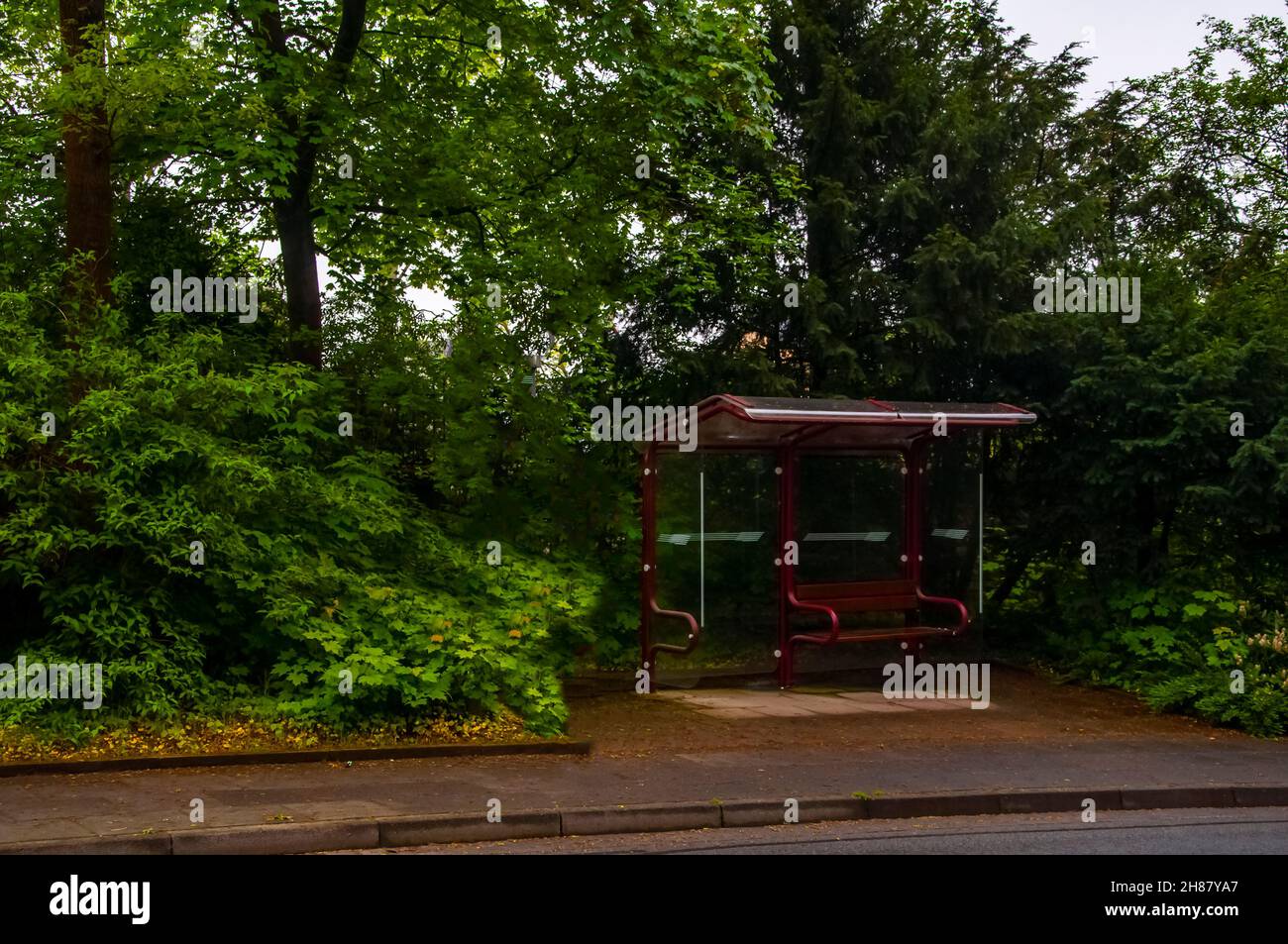 Empty bus station in Bad Salzuflen town Stock Photo - Alamy