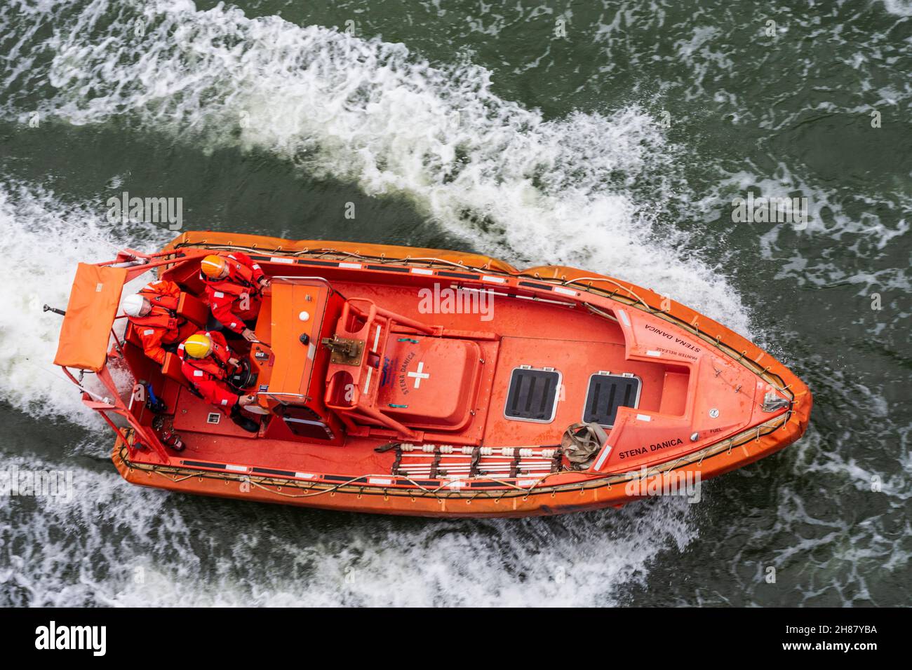 Göteborg, Gothenburg: rescue boat drill exercise at ferry Gothenburg ...