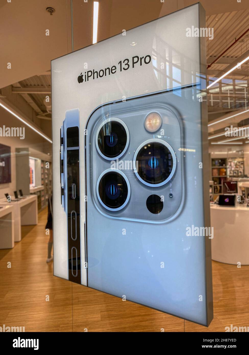 Oviedo, Spain - October 11, 2021: Advertising poster on an App Store ...