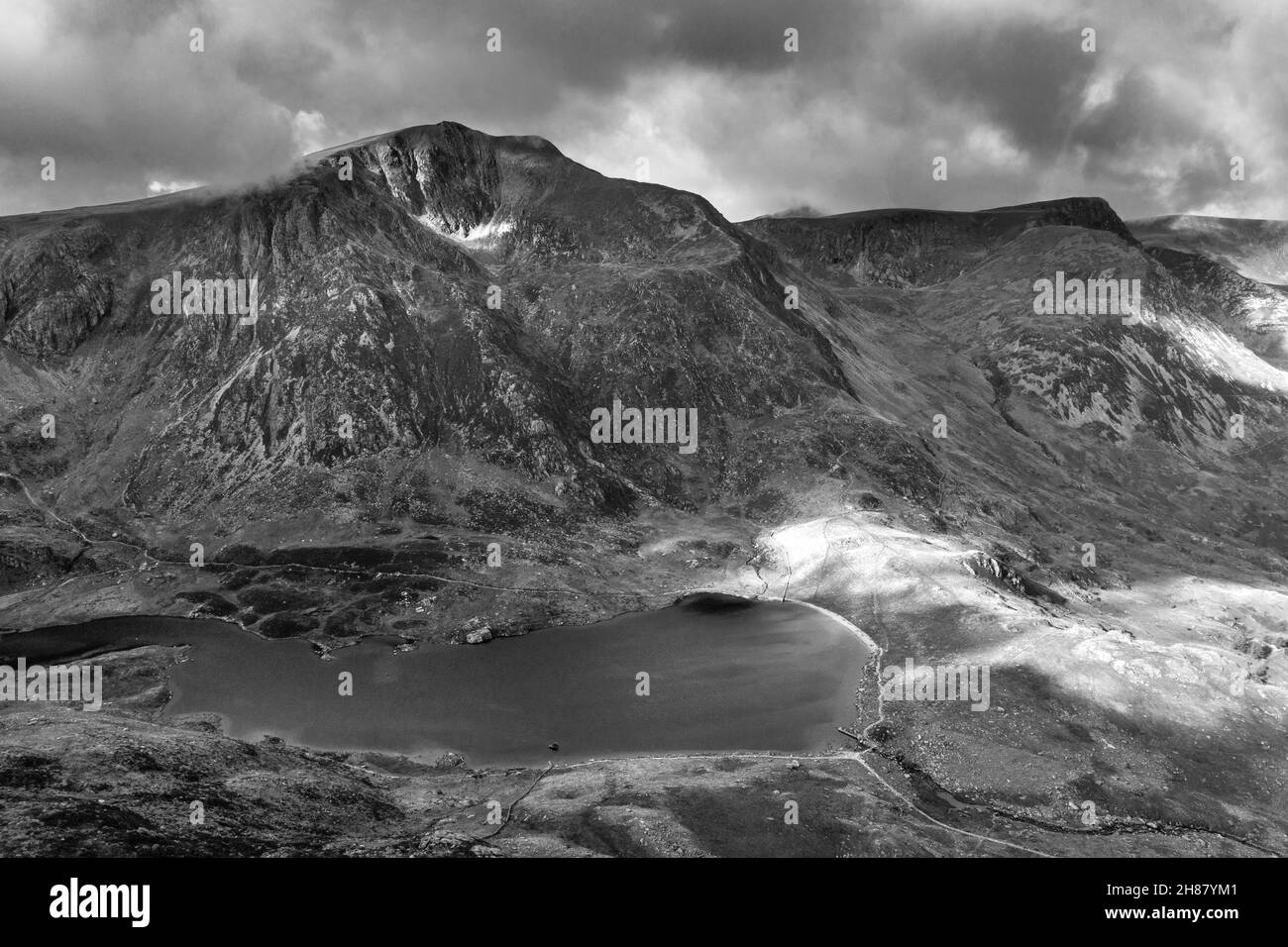 Black and white Aerial view of flying drone Epic stunning Autumn ...