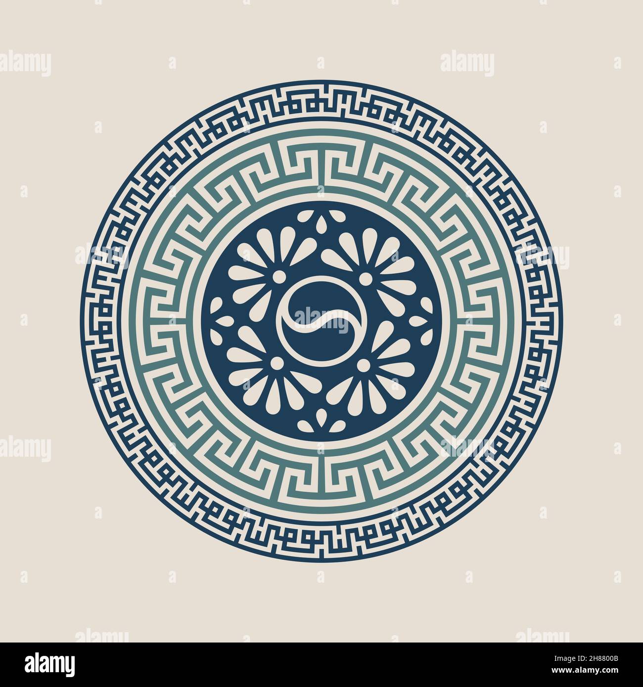 Set of vector korean borders. Asain pattern, pattern fills Stock Vector ...