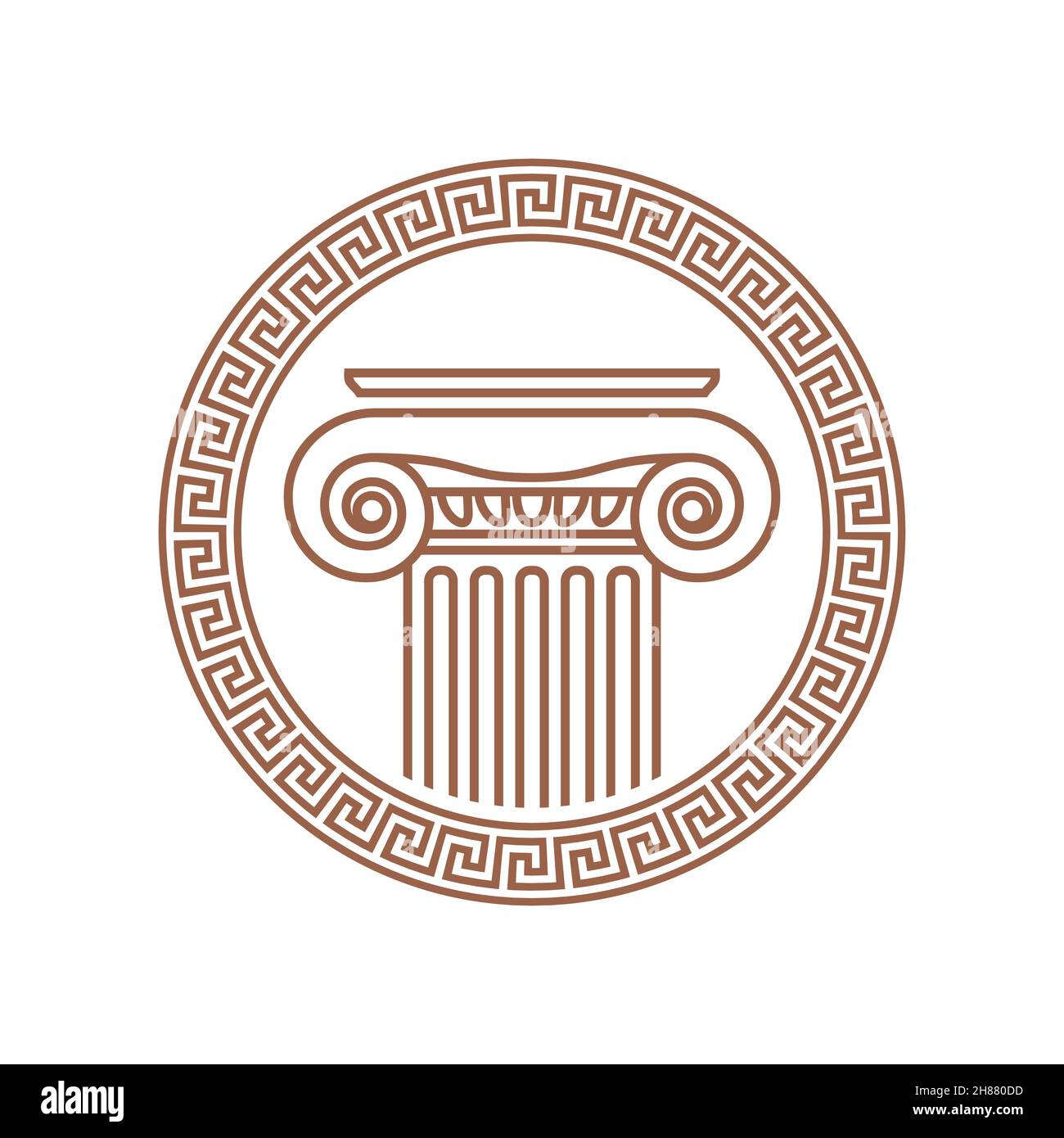 Vector image of a Roman antique column framed by Roman ornament Stock ...