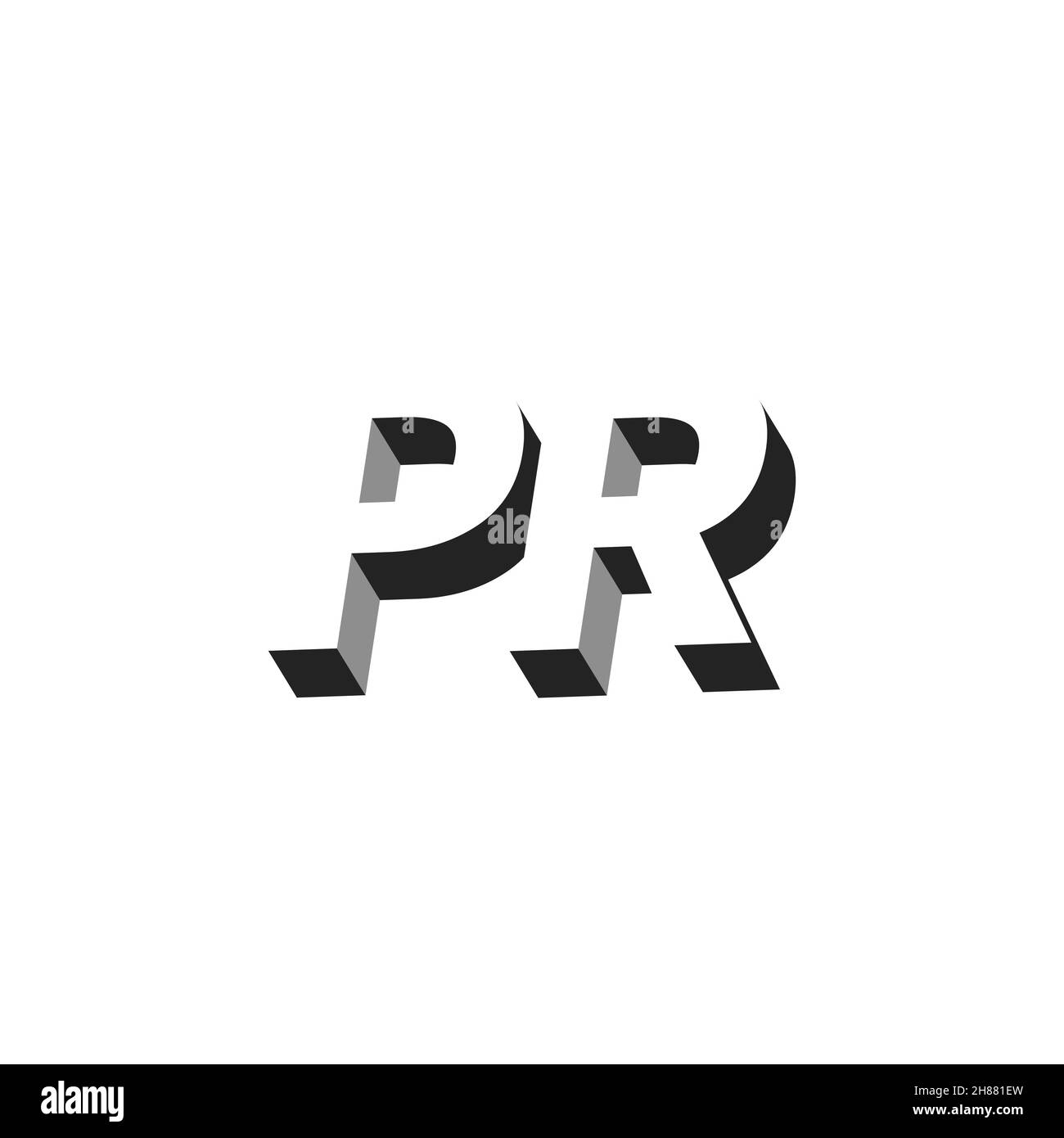 PR logo. Public Relations 3D icon. Minimal abstract vector business ...
