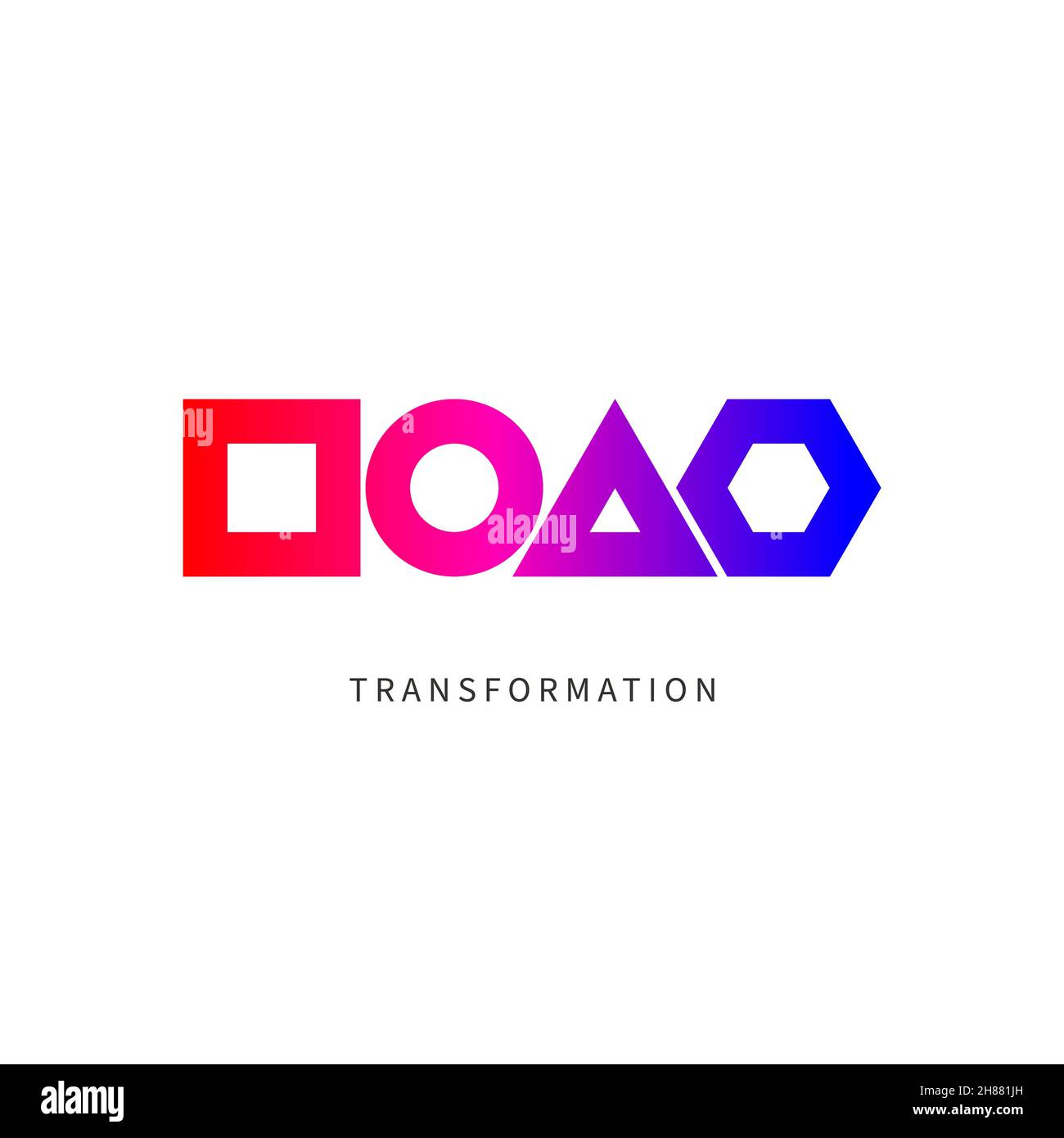 Transformation symbol. Geometric abstract shapes. Simple business logo ...
