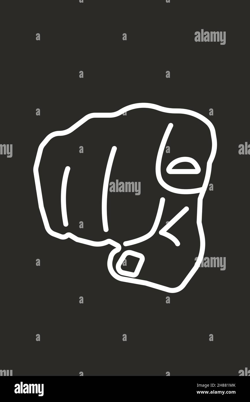Index finger poster. Gesticulation symbol. Index finger pointing ...